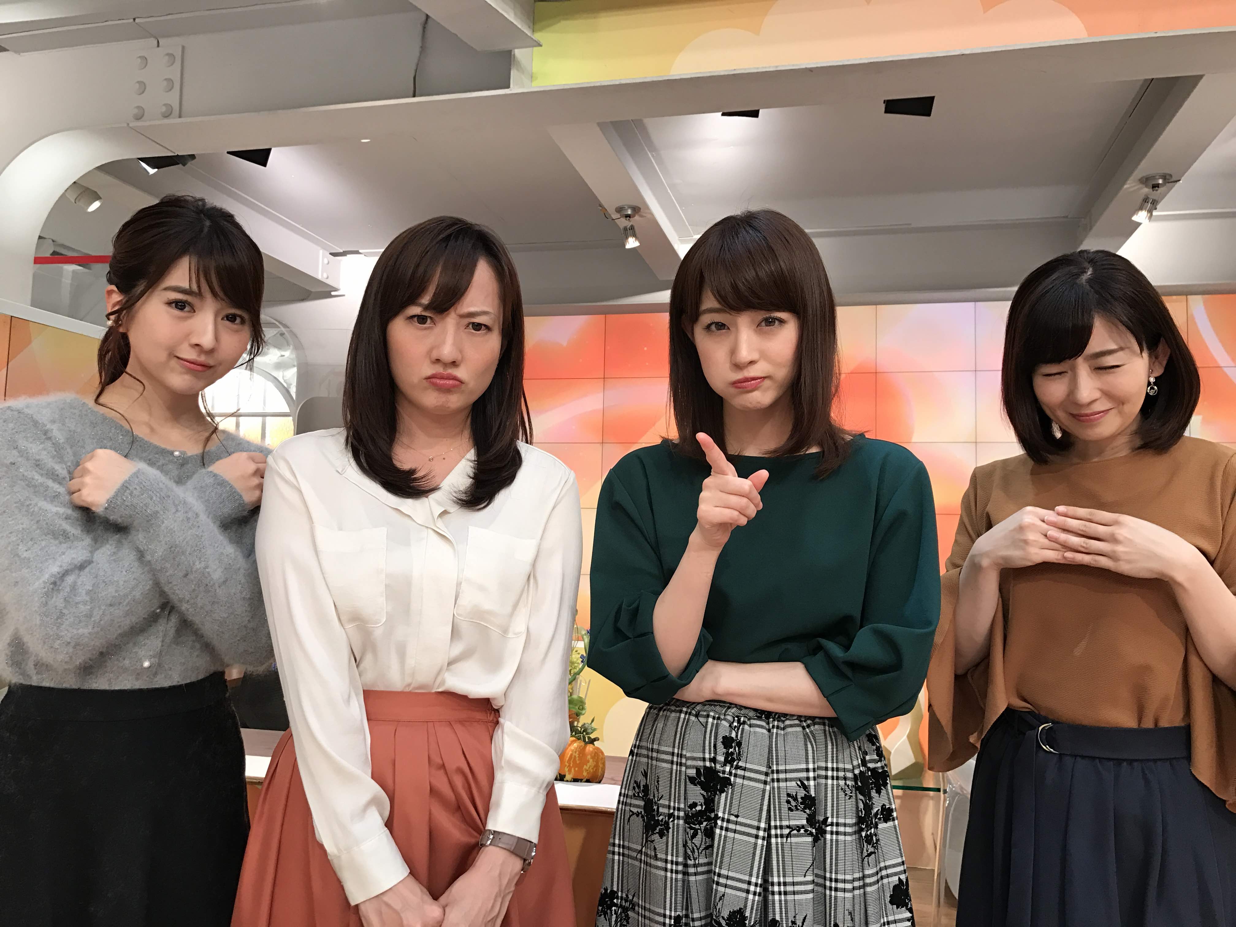テレ朝post 怒り顔に恥ずかし顔…いろいろな表情にきゅん!4姉妹、「紅葉を散らす」を実践