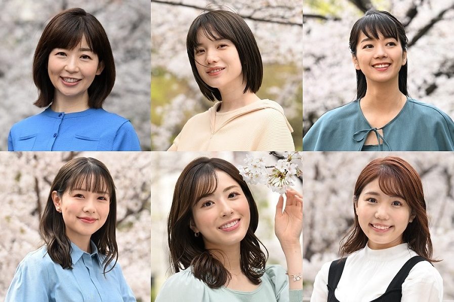 テレ朝post テレビ朝日女性アナ6人が桜をバックに笑顔!春の“spコンテンツ”配信開始