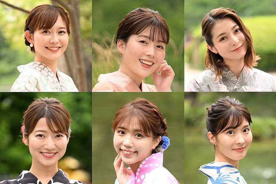 テレ朝post テレビ朝日女性アナ6人が“ゆかた姿”で笑顔!新人・荒井理咲子アナも登場、夏のspコンテンツ